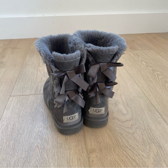 UGG | Shoes | Ugg Bailey Bow Ii Gray Suede Calf Boots | Poshmark